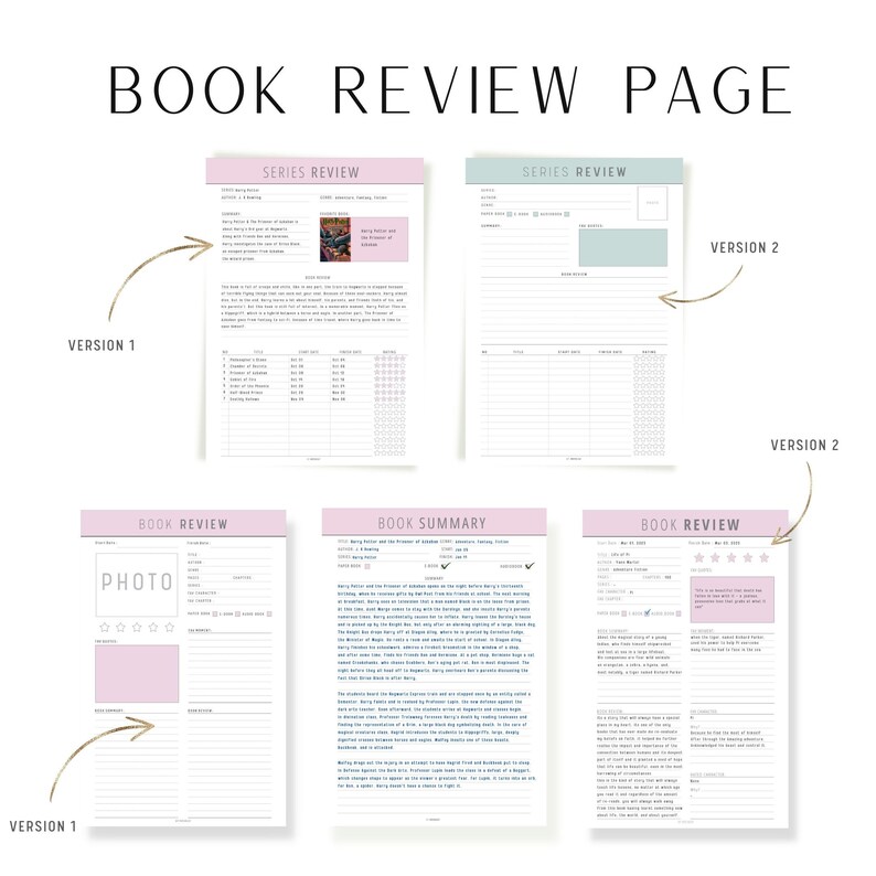 Ultimate Reading Journal Bundle, Printable Reading Tracker, Fillable ...