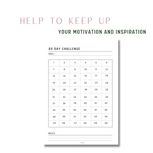 60 Day Challenge Printable, Goal Setting, Habit Forming, Habit Tracker ...
