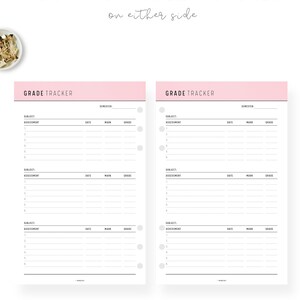 PRINTABLE Grade Tracker Template: FILLABLE Student Planner (PDF), 6 ...