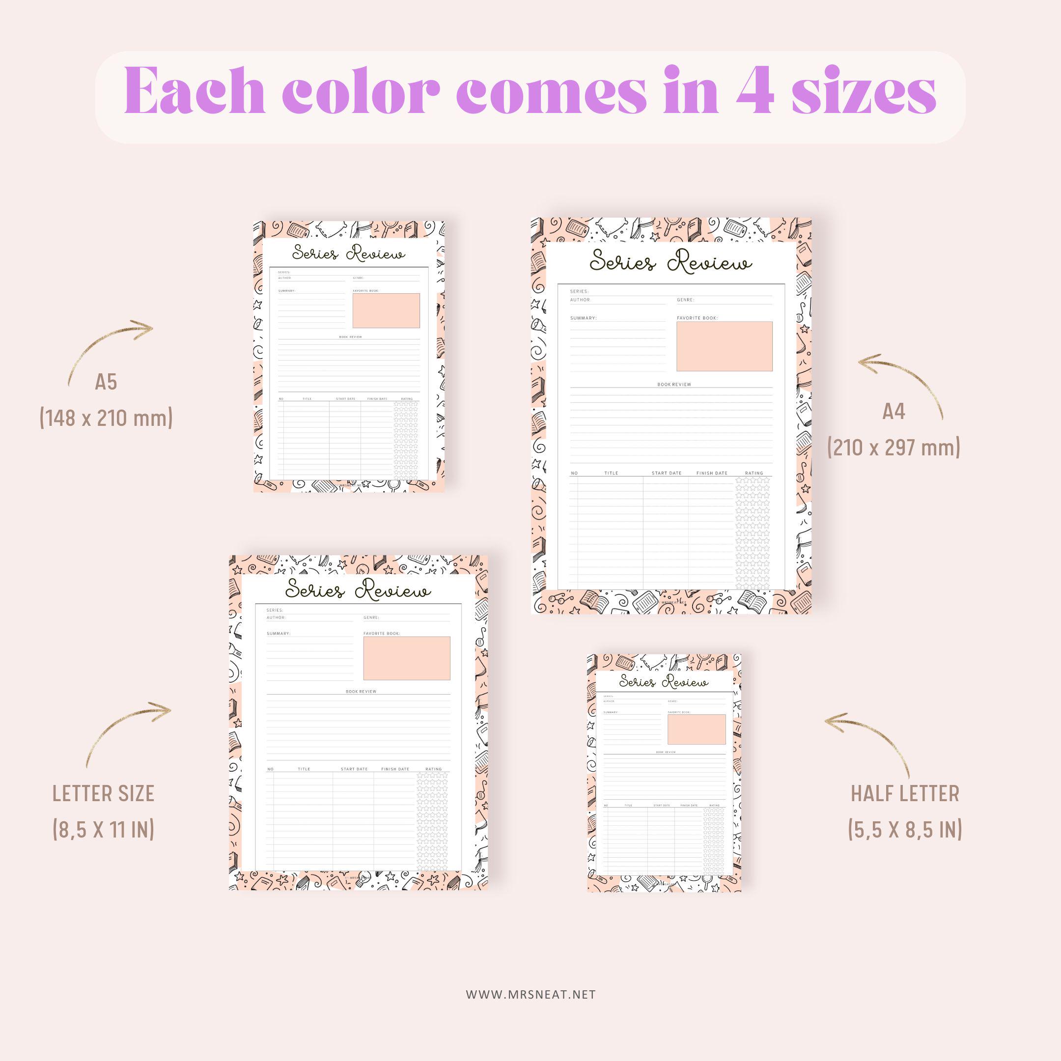 FILLABLE Book Series Tracker PRINTABLE: Reading List Planner (a4/a5 ...