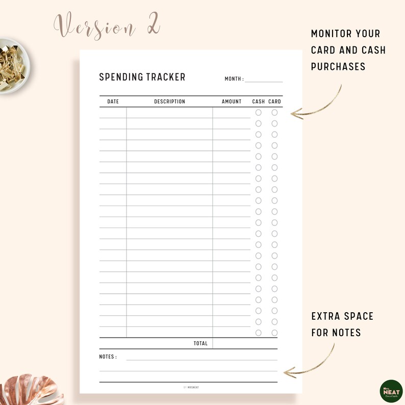 Spending Tracker Printable: FILLABLE Expense & Budget Log (A4, A5 ...