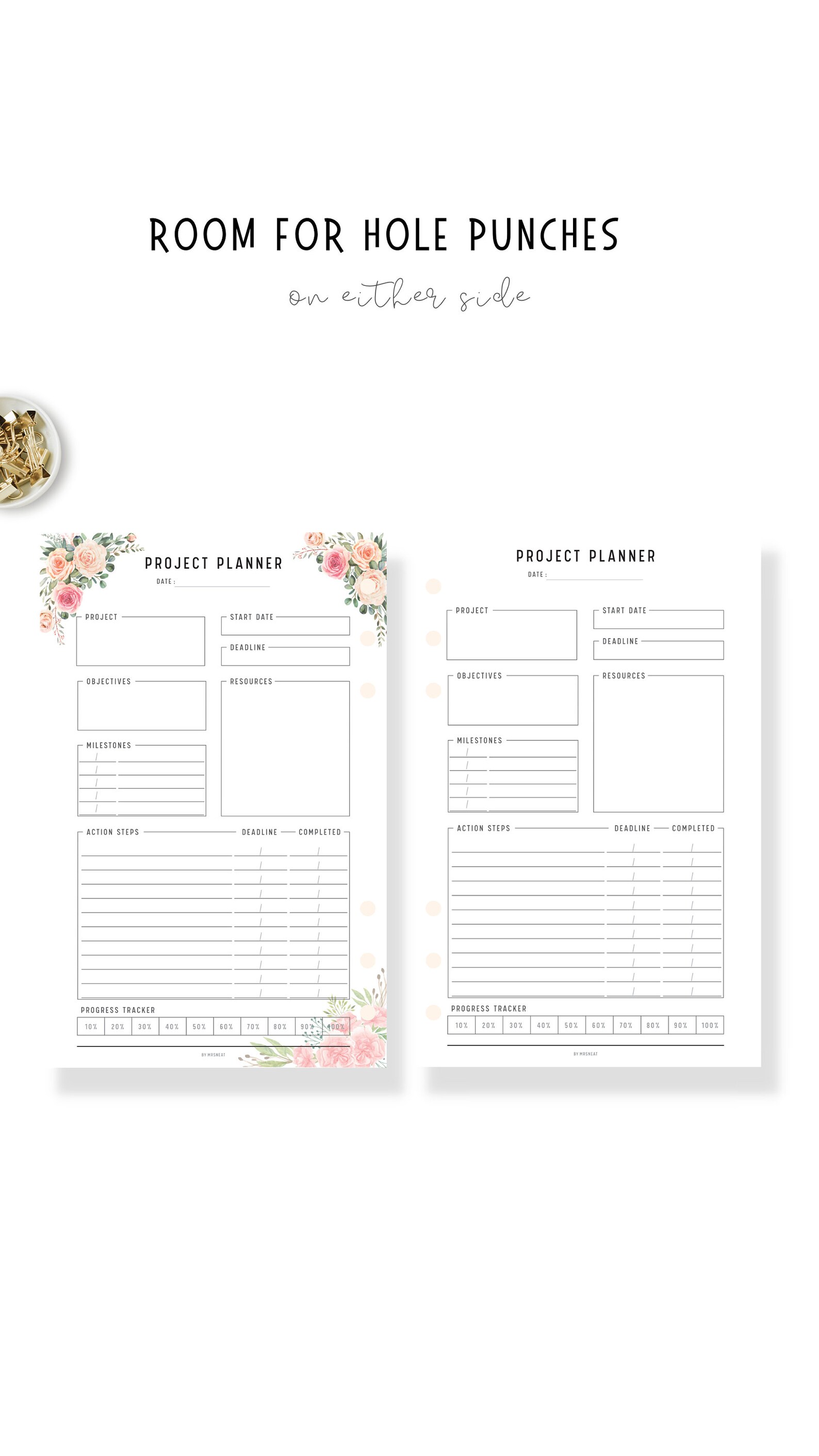 FILLABLE Project Planner PRINTABLE: Progress Tracker Template (PDF) - Etsy