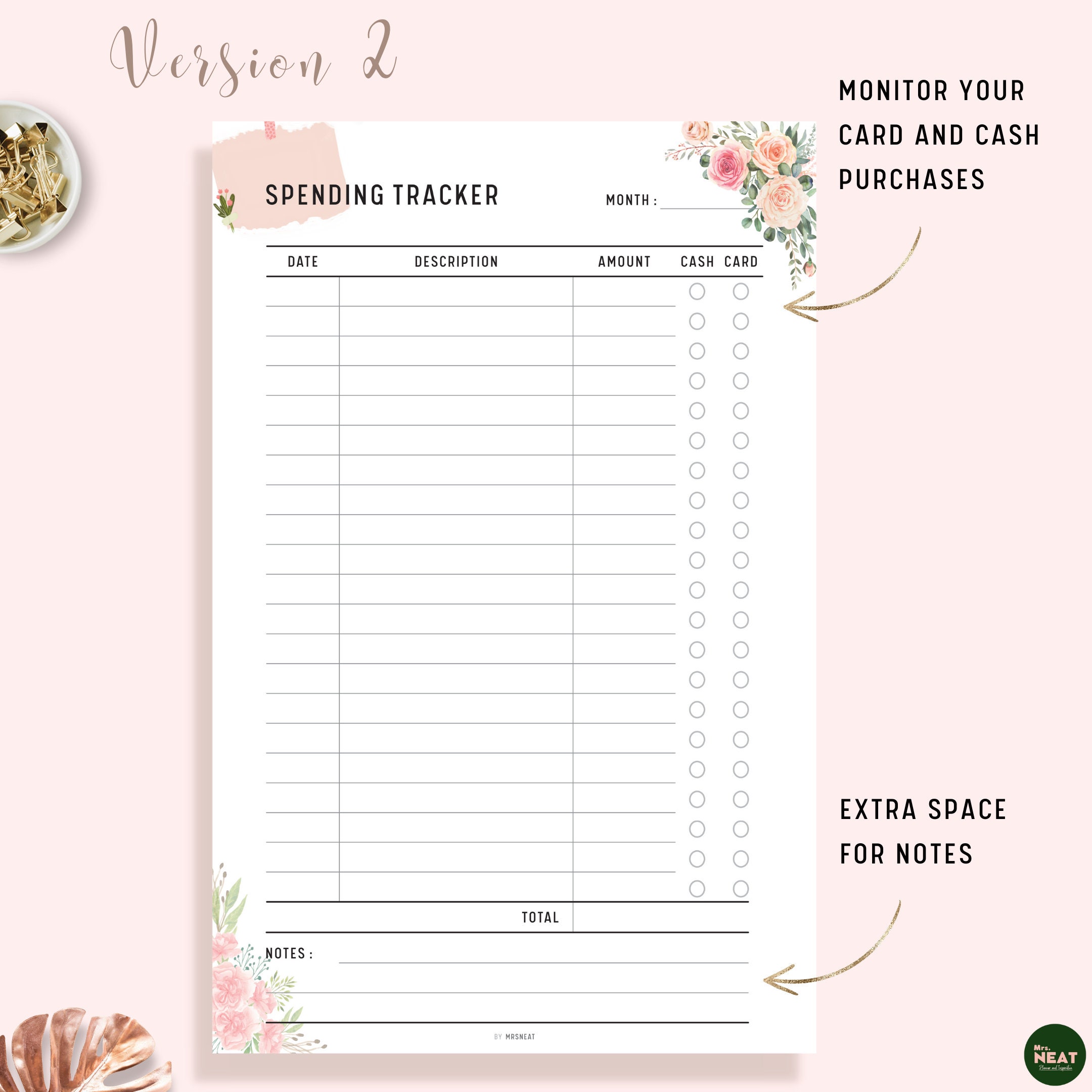 Fillable Spending Tracker Printable, Expense Tracker, Budget Tracker ...