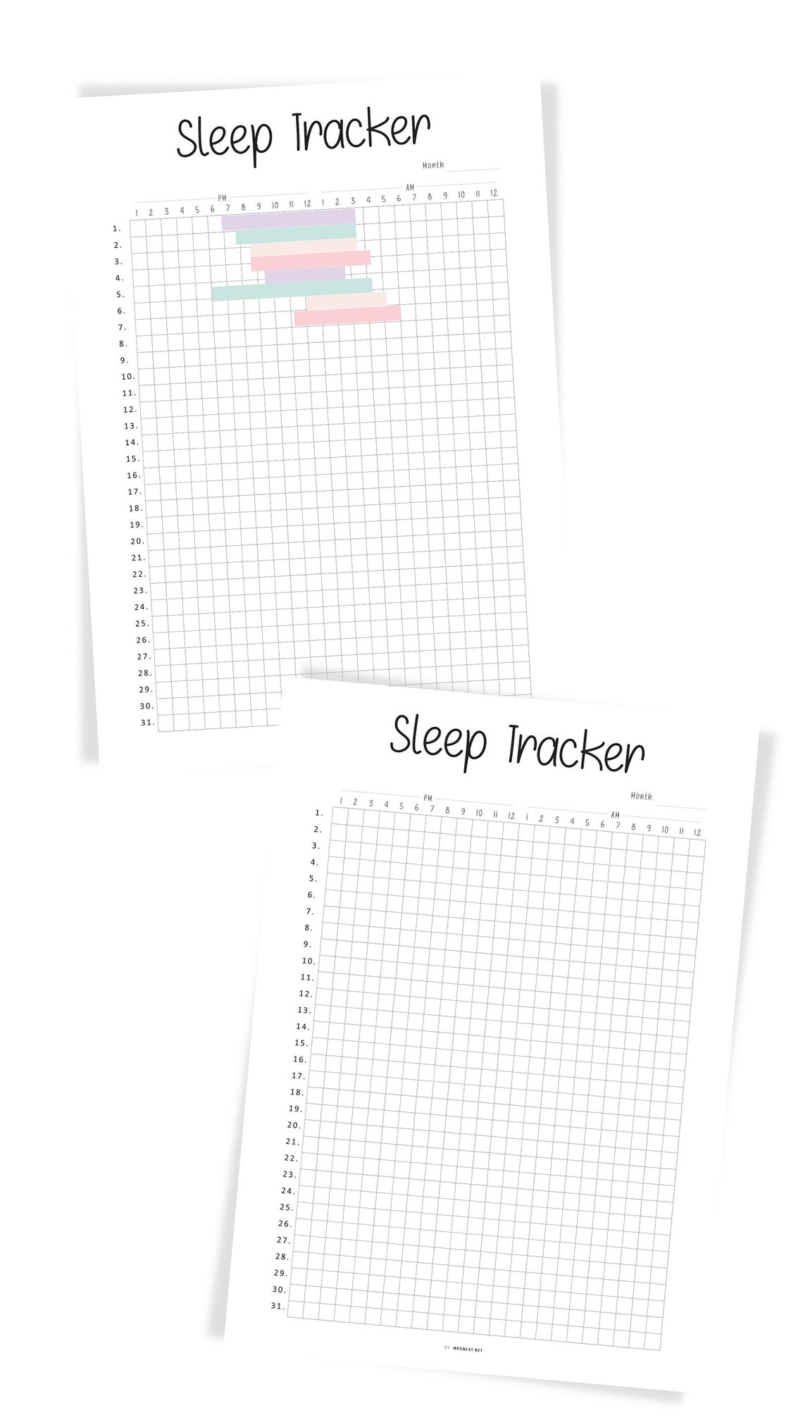 Sleep Tracker Printable, Monthly Sleep Log, Sleep Journal, PDF, A4, A5 ...