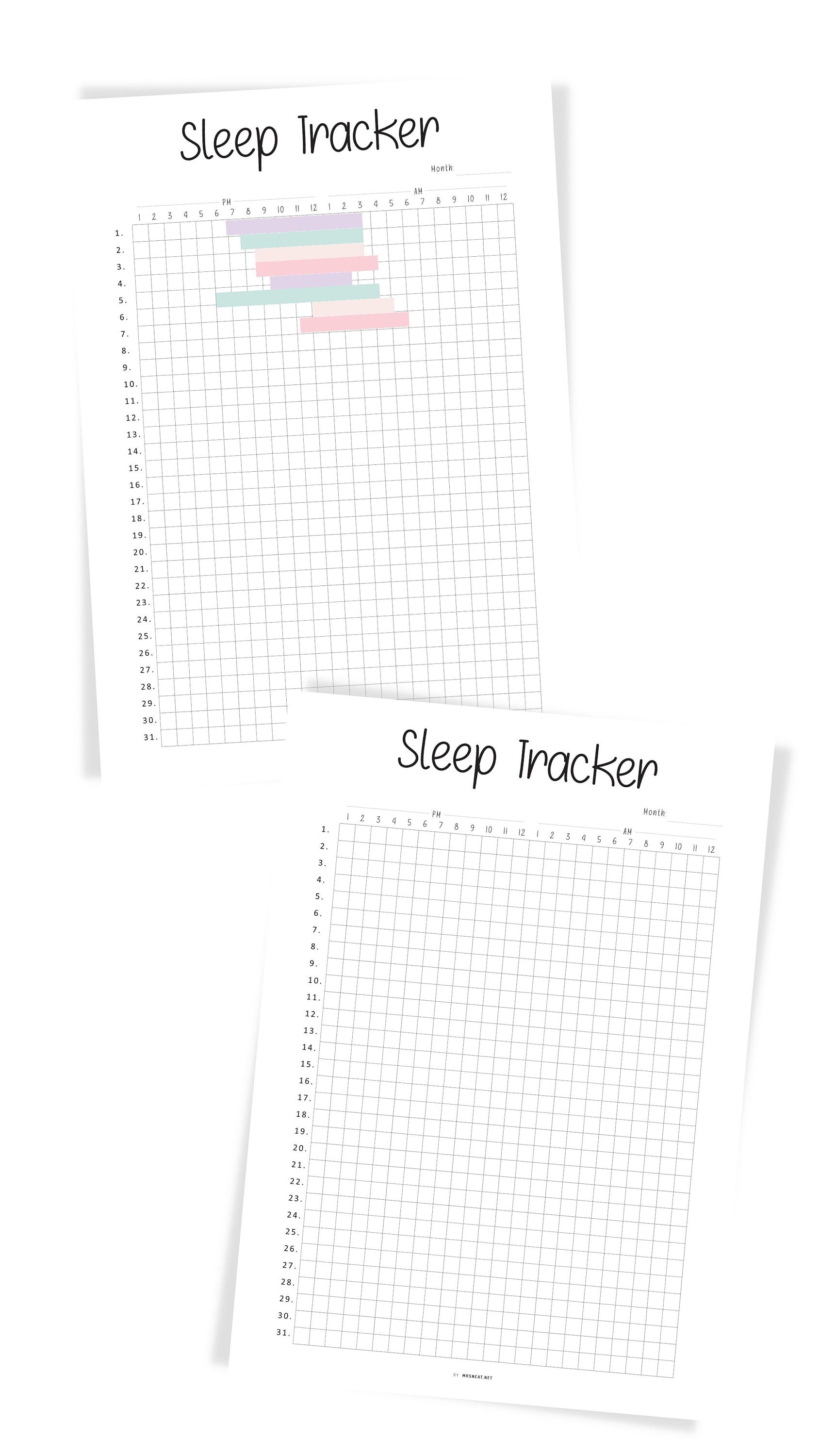 Sleep Tracker Printable, Monthly Sleep Log, Sleep Journal, PDF, A4, A5 ...