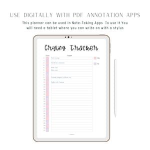 Crying Tracker Template Printable, Crying Log Tracker, Mood Tracker ...