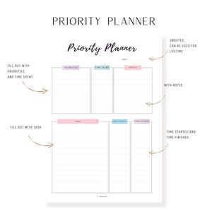 Priority Matrix PDF, Priority Planner, Priority Planner, Printable ...