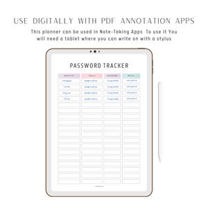 Printable Password Tracker, Editable Password Tracker, Password List ...