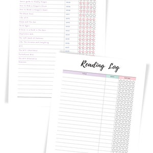 Reading Log Printable, Reading Log Journal, Fillable Reading Tracker ...