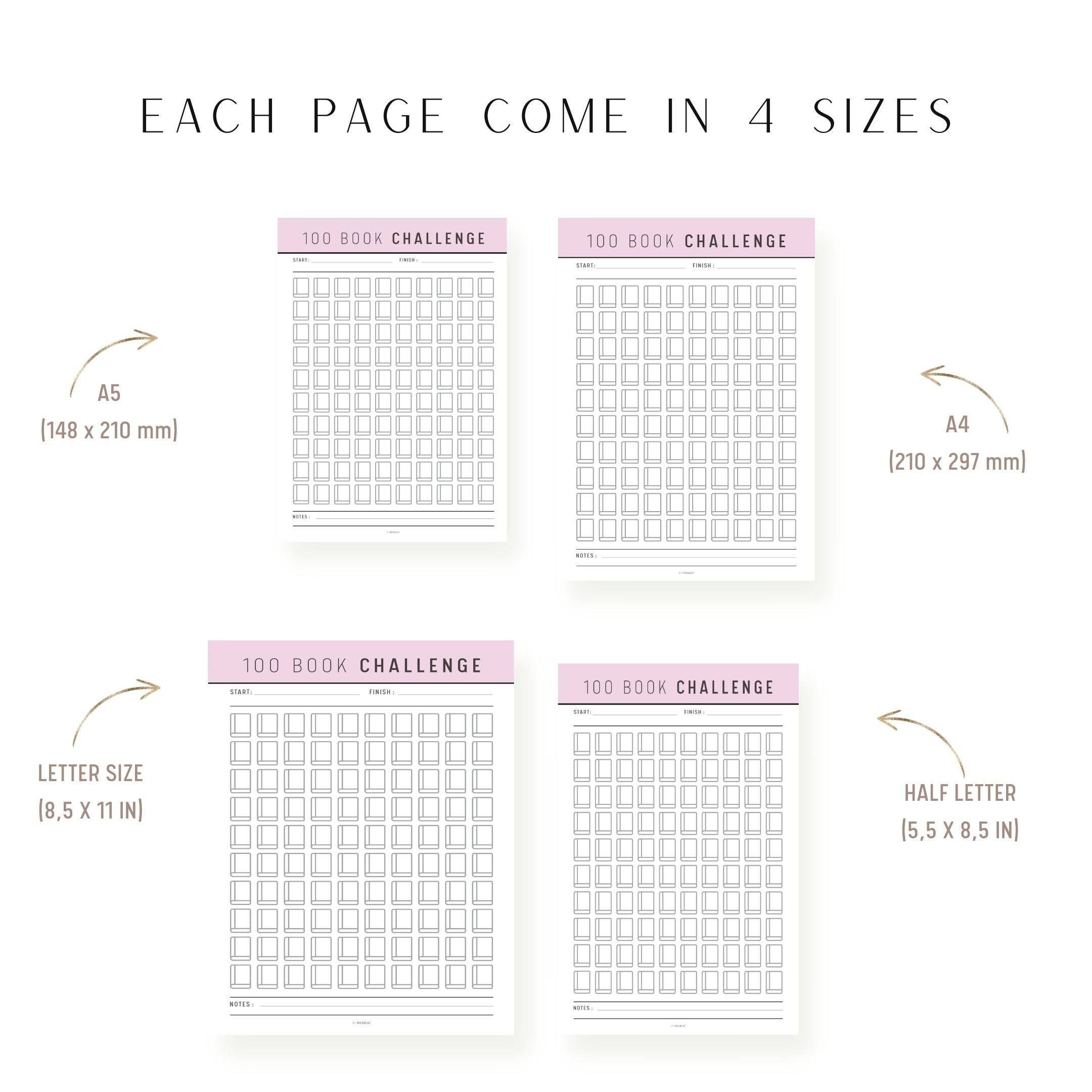 100 Book Challenge Printable, Reading Challenge, Reading Tracker ...