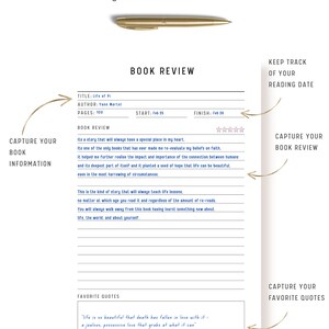 Reading Planner Bundle, Book Review, Reading Log, Books to Read List ...