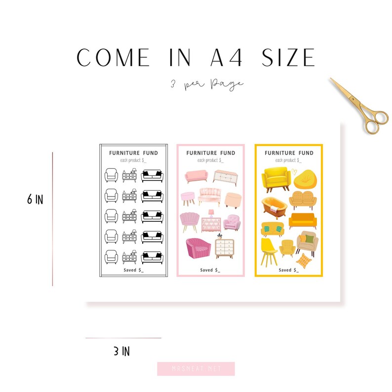 New Furniture Savings Challenge, A6 Cash Envelopes, Printable Budget ...