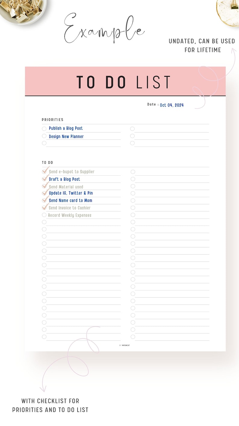 Fillable to Do List Planner PRINTABLE, Minimalist to Do List Template ...