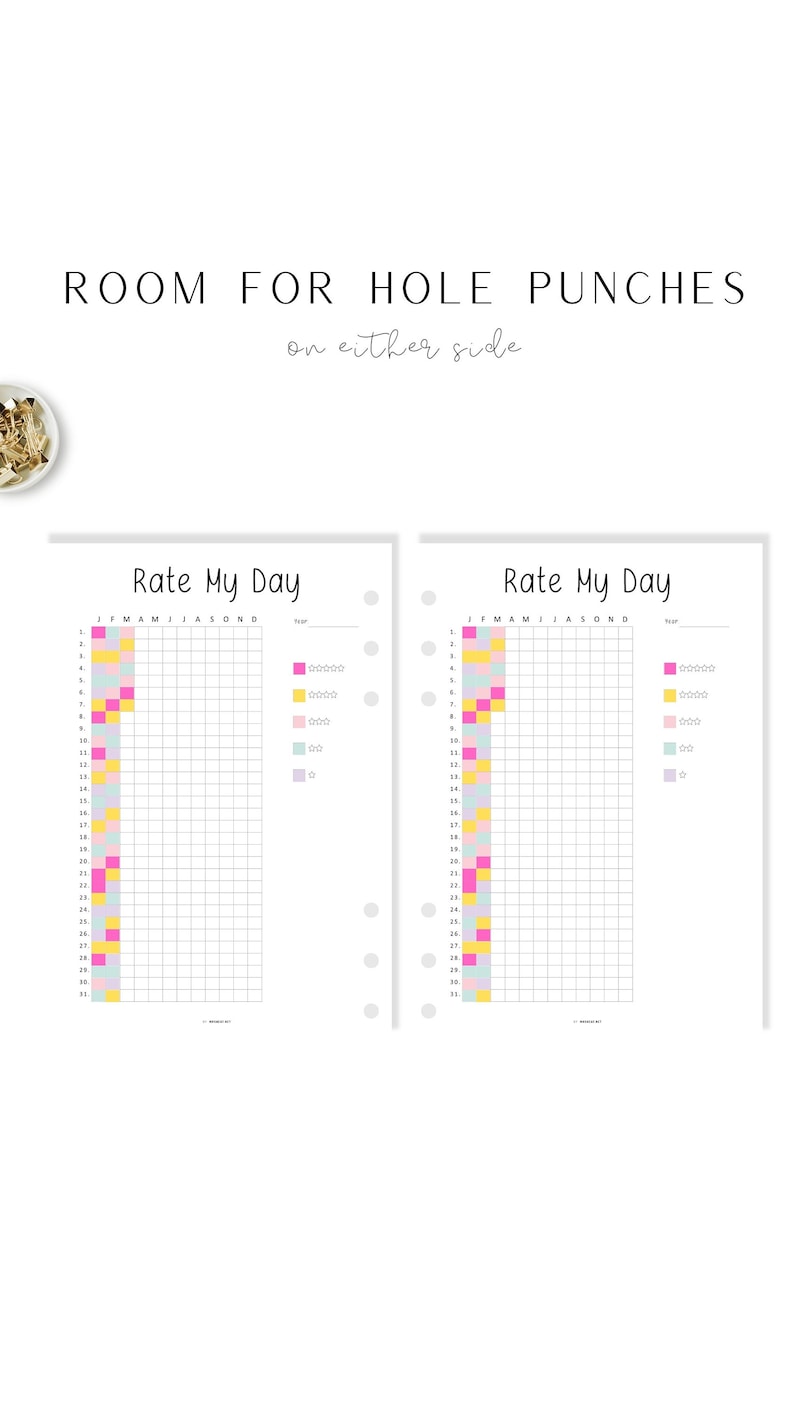 Rate My Day Tracker Printable, Daily Rating Planner, Yearly Day Rating ... Rate My Day Tracker Printable, Daily Rating Planner, Yearly Day Rating ...