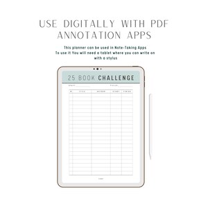 25 Book Challenge Printable, Reading Challenge Template, Pdf, A4, A5 ...