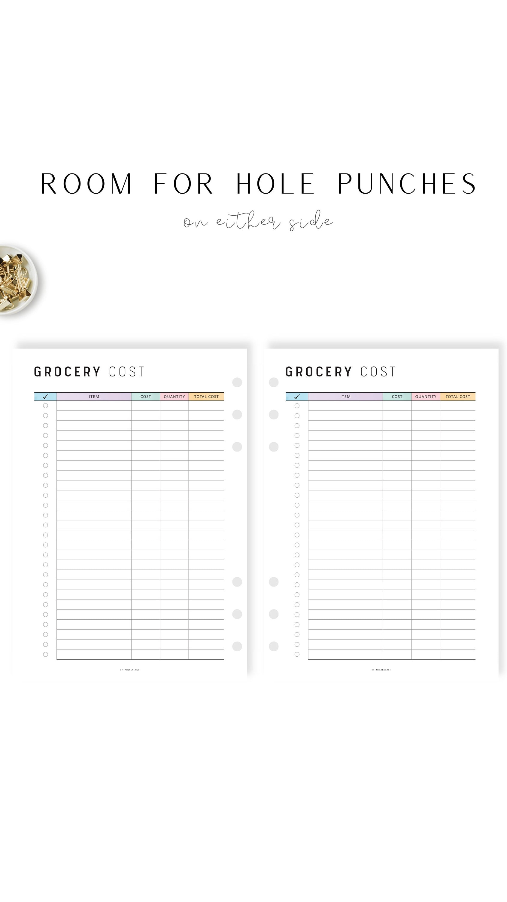 Fillable Grocery Budget Planner Printable, Grocery Cost List, PDF ...