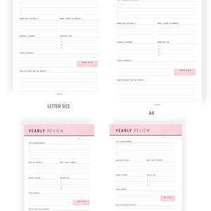 Fillable Yearly Review Printable, Yearly Journal, Yearly Overview ...
