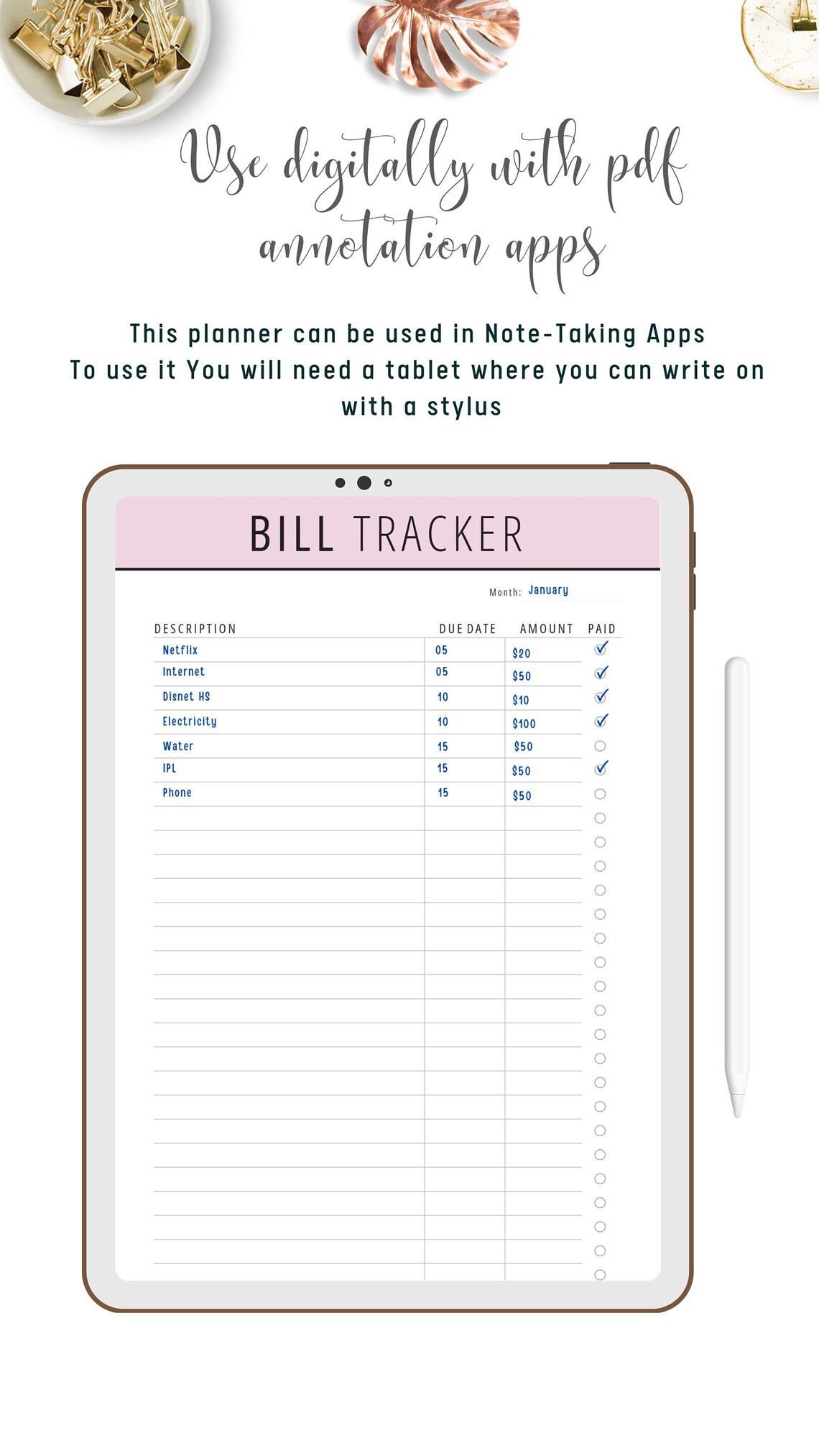 Bill Payment Tracker Printable, Spending Tracker Template, PDF, A4, A5 ...