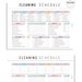 Colorful Cleaning Schedule Template, Cleaning Checklist Printable, A4 ...