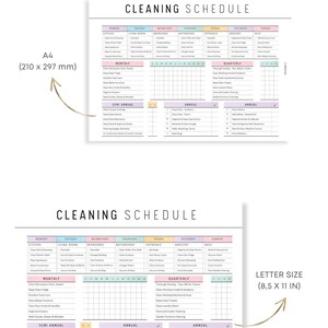 Colorful Cleaning Schedule Template, Fillable Cleaning Checklist ...
