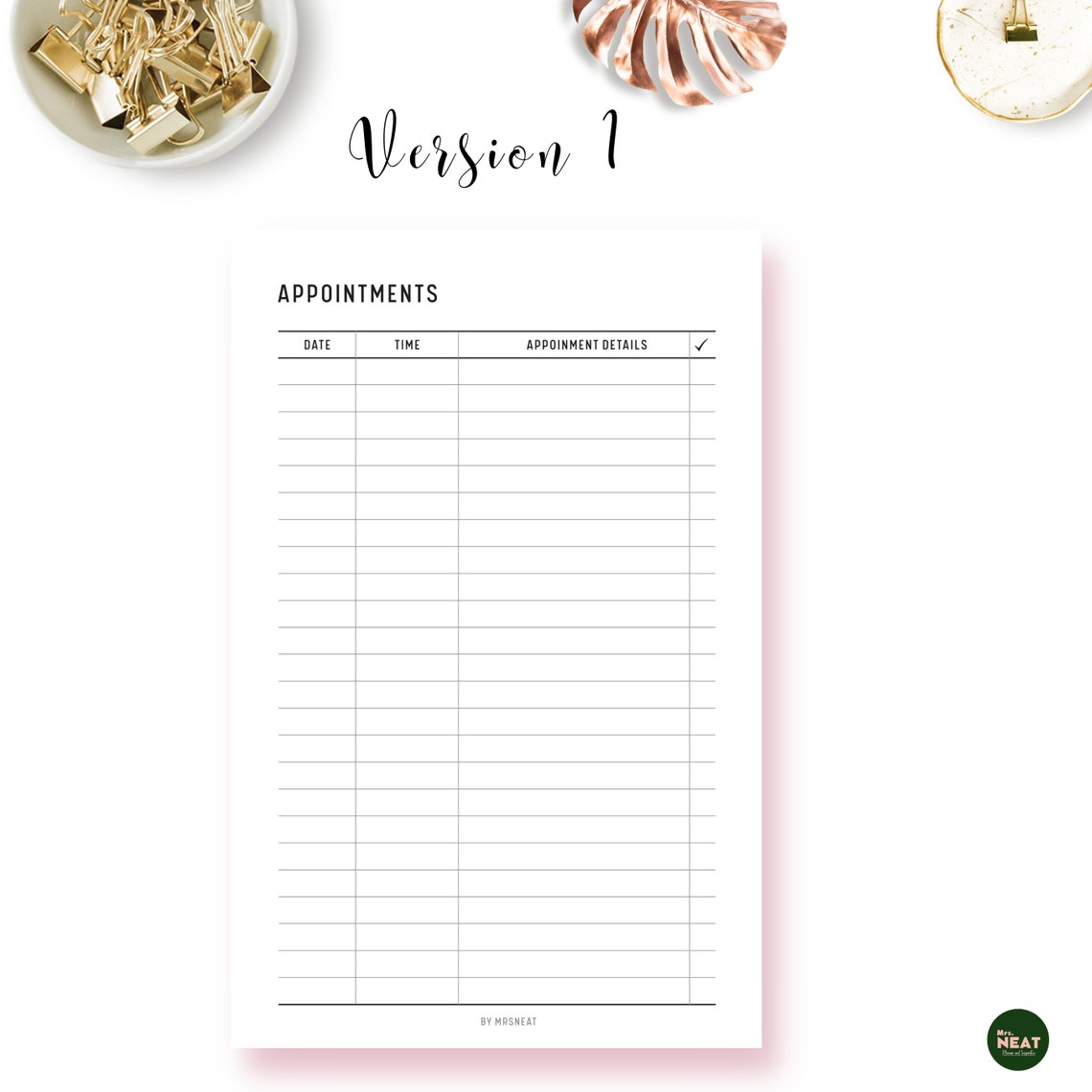 Appointment Tracker Printable Planner, PDF, 2 Versions, A4, A5, Half ...