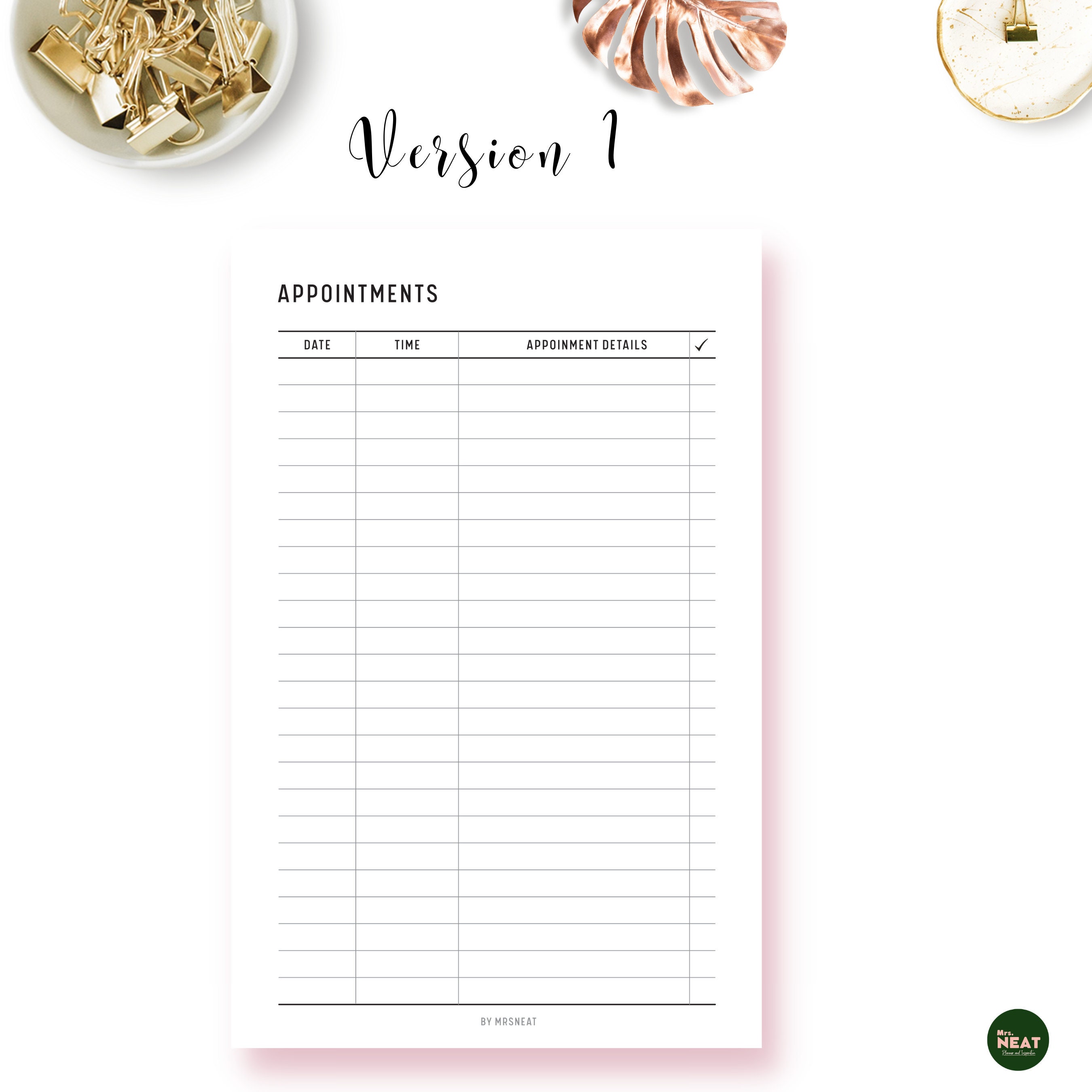 Appointment Tracker Printable Planner, PDF, 2 Versions, A4, A5, Half ...