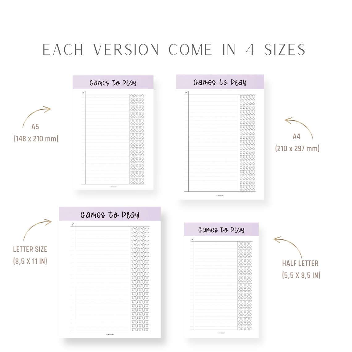 Games to Play List Template Printable, Best Games List, Games Review ...