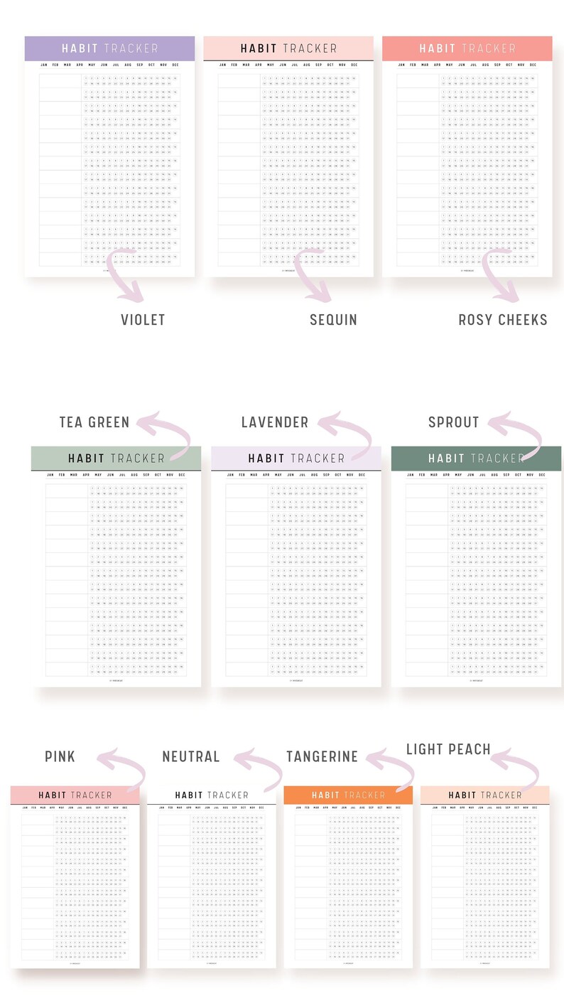 Printable Daily Habit Tracker Template PDF A4 Letter - Etsy