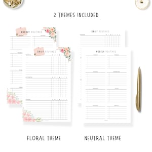 FILLABLE Daily Routine Checklist, Weekly Routines, Self Care Planner ...