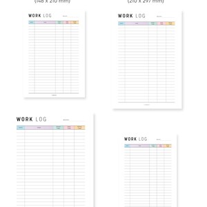 Editable Work Log Template, Work Log Printable, Monthly Work Log ...