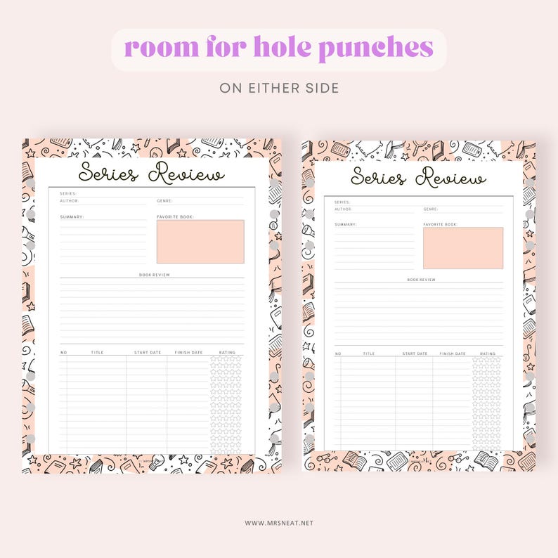 FILLABLE Book Series Tracker PRINTABLE: Reading List Planner (a4/a5 ...