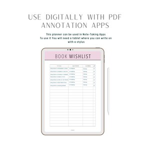 Fillable Book Wish List Printable: Reading Template, 5 Colors (A4, A5 ...