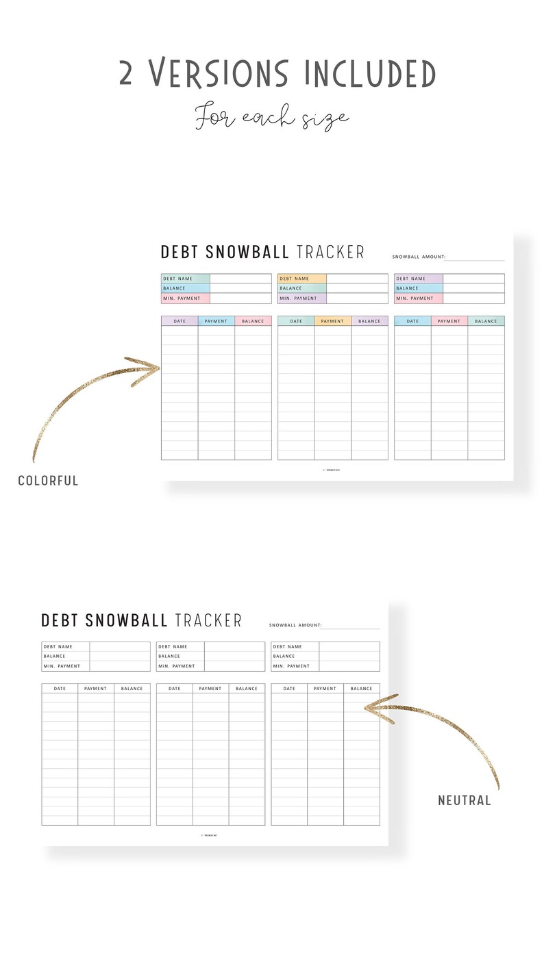 Debt Payment Tracker Template, Debt Snowball Tracker Printable, Debt ...