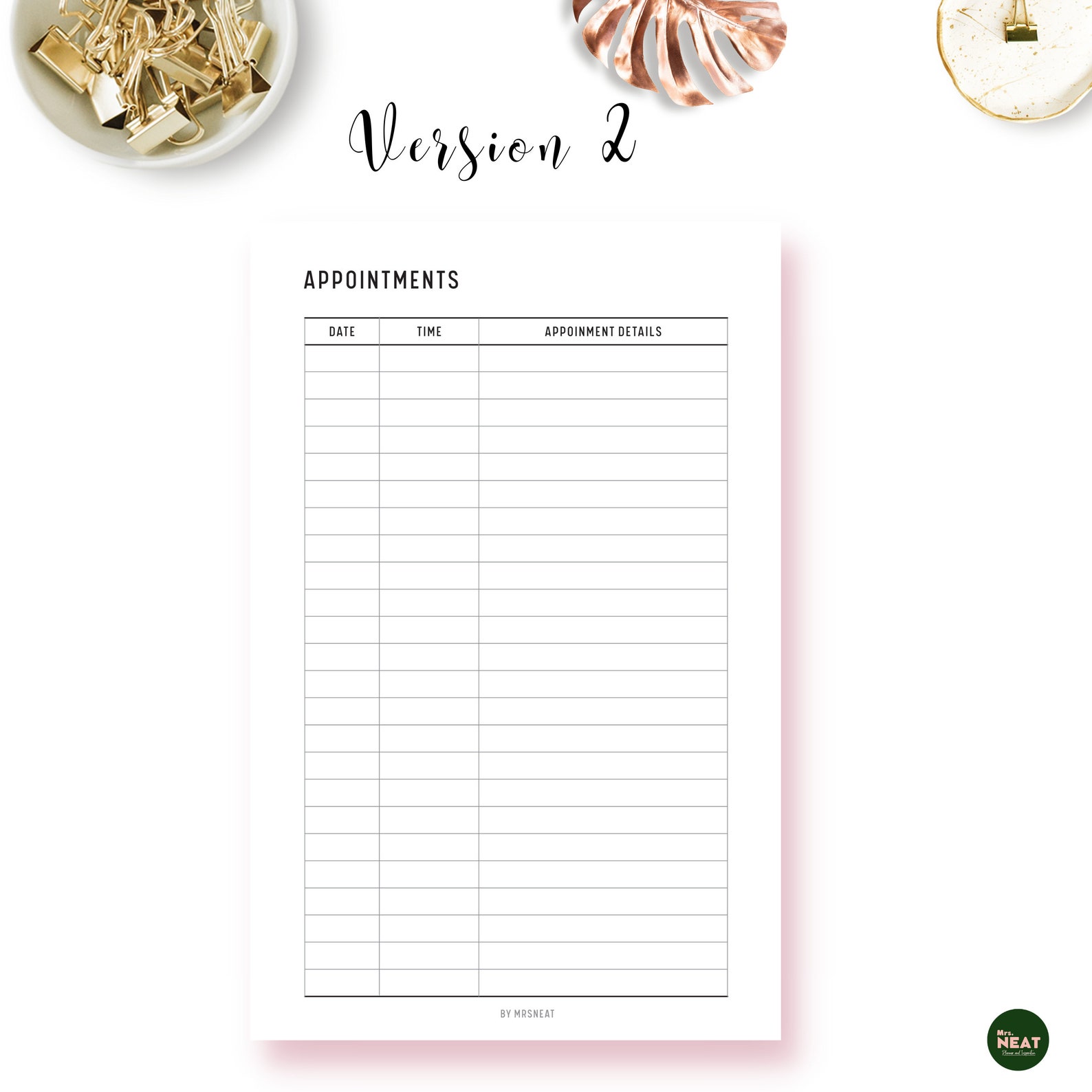Appointment Tracker Printable Planner, PDF, 2 Versions, A4, A5, Half ...