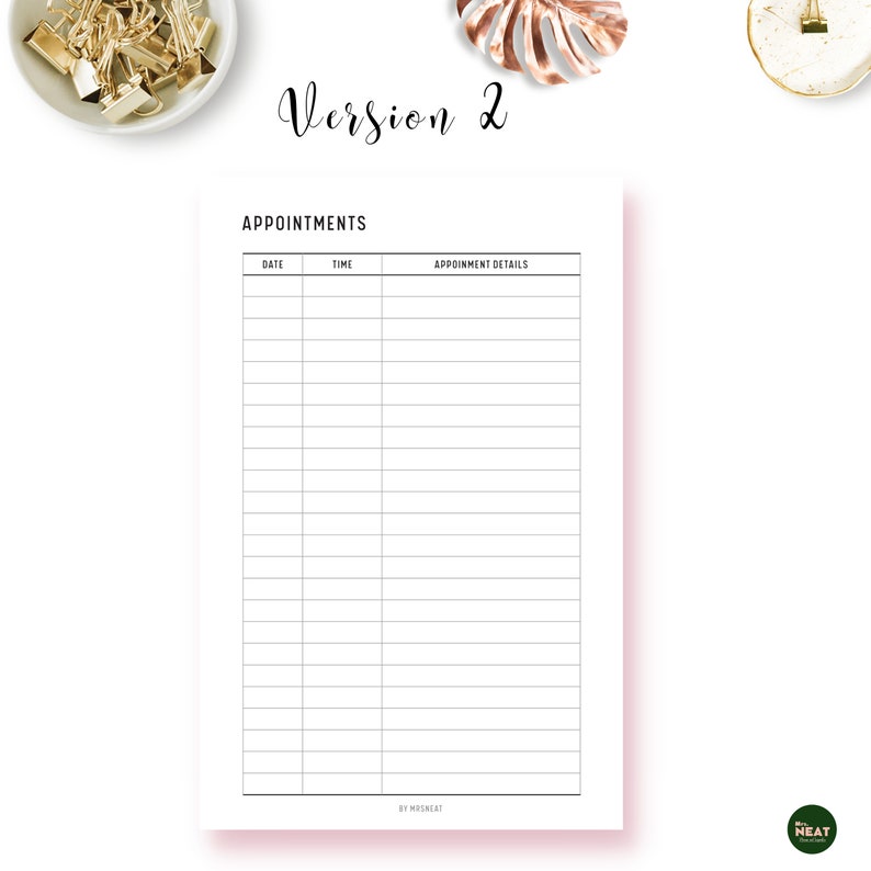Fillable Appointment Tracker Printable Planner, Meeting Tracker ...