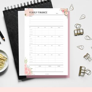 Yearly Financial Planner Printable, Fillable Yearly Financial Goals ...