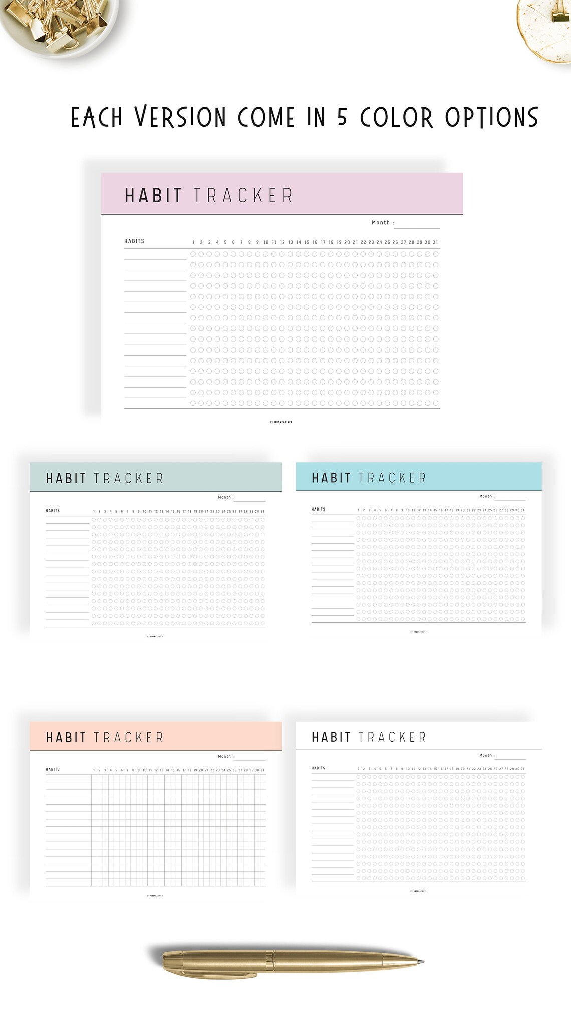 Monthly Habit Tracker Printable Landscape Habit Tracker - Etsy