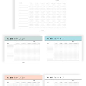 Monthly Habit Tracker PRINTABLE Landscape, Habit Tracker Template ...