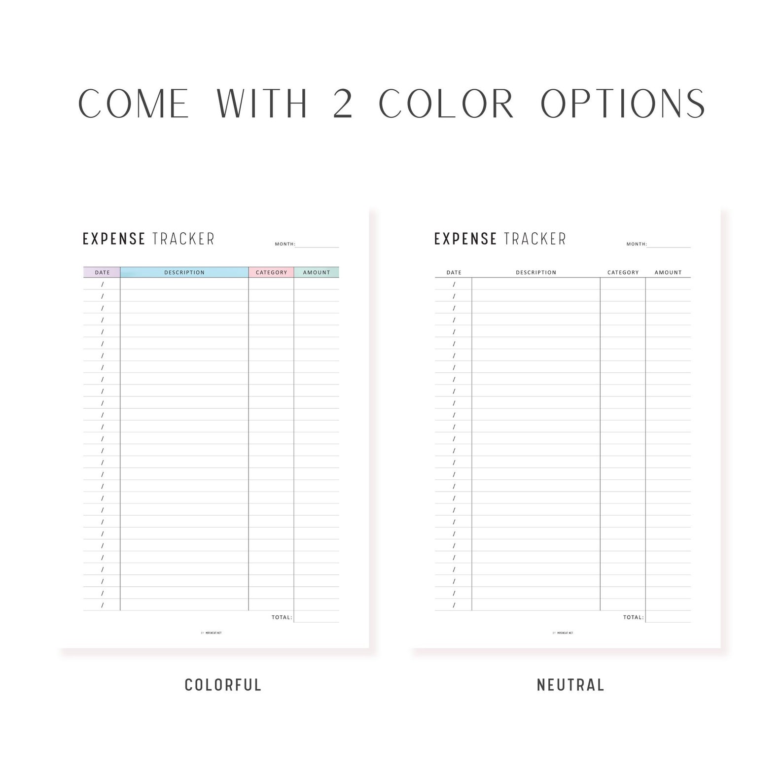 Expense Tracker Printable, Spending Tracker, Fillable Expense Log ...