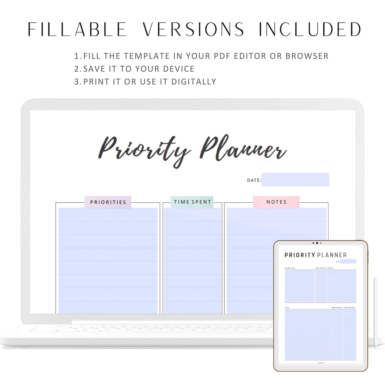 Priority Matrix PDF, Priority Planner, Priority Planner, Printable ...