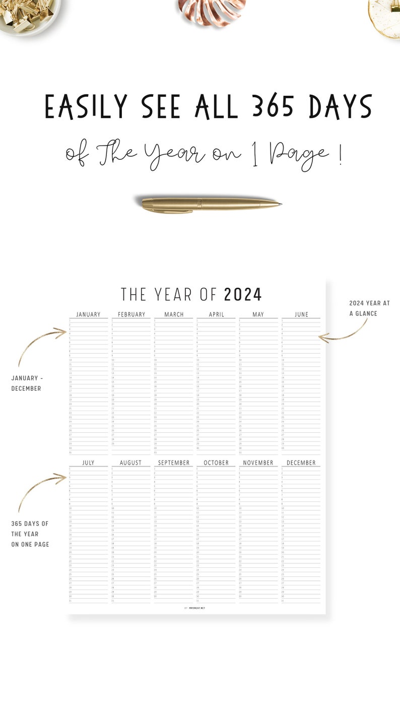 2026 - 2030 Year at A Glance PRINTABLE: FILLABLE One-page Planner (PDF ...