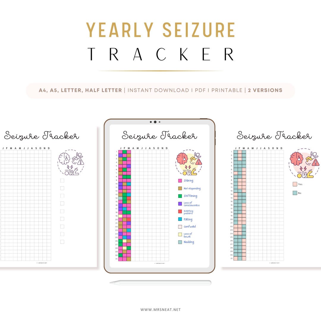 Printable Seizure Tracker Journal Page, Medical Tracker, Track Seizures ...