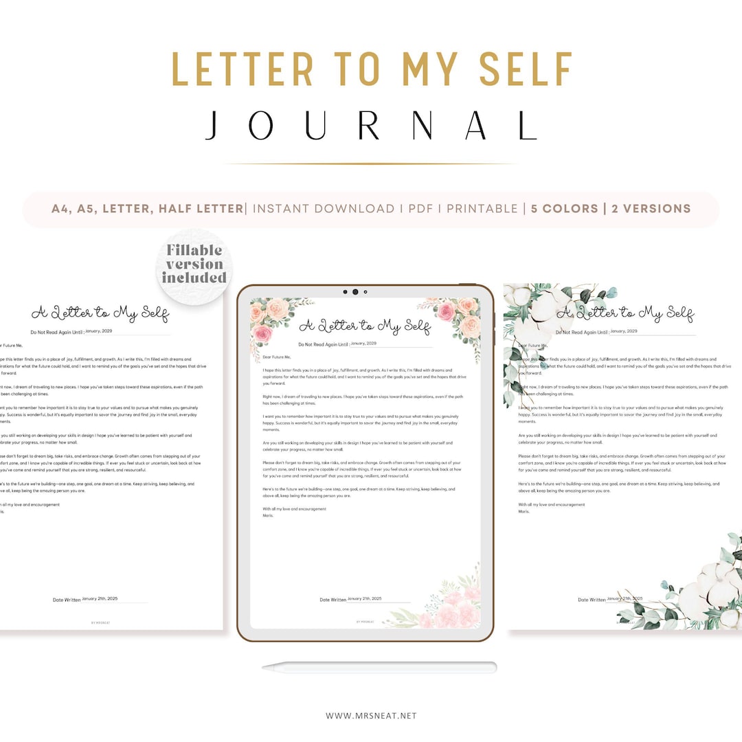 A Letter to Myself PRINTABLE, Fillable Letter to Yourself, Printable ...