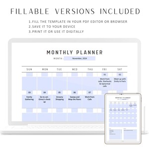 Monthly Planner Printable, Month at a Glance, Monthly to Do List ...