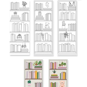 PRINTABLE Bookshelf Bookmark: Reading Tracker, 5 Designs (PDF) - Etsy