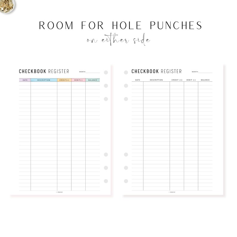 Checkbook Register Printable, Check Transaction Tracker, Checkbook Log ...