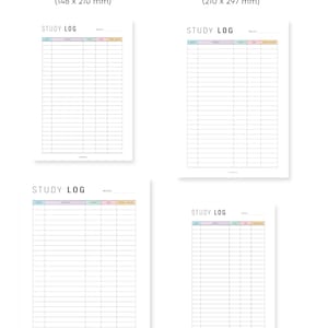 Study Log Printable, Monthly Study Tracker, Study Log Tracker, Fillable ...