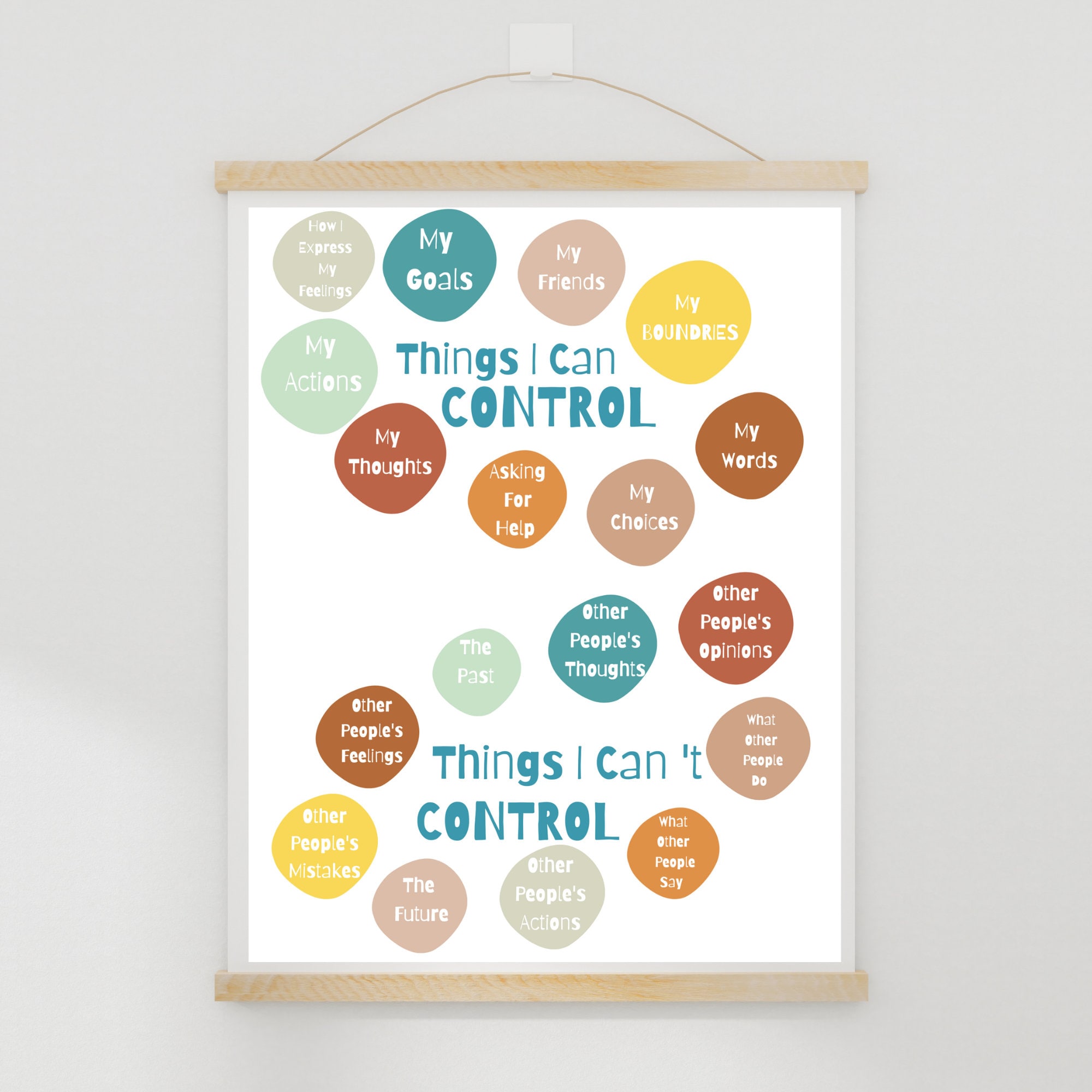 Things I Can/can't Control Poster Classroom School Couselor Self Care ...