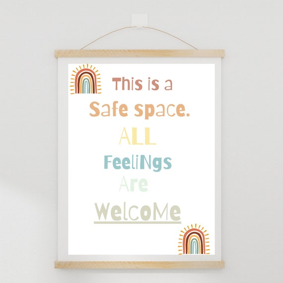Safe Space Poster All Feelings Are Welcome Digital Download - Etsy