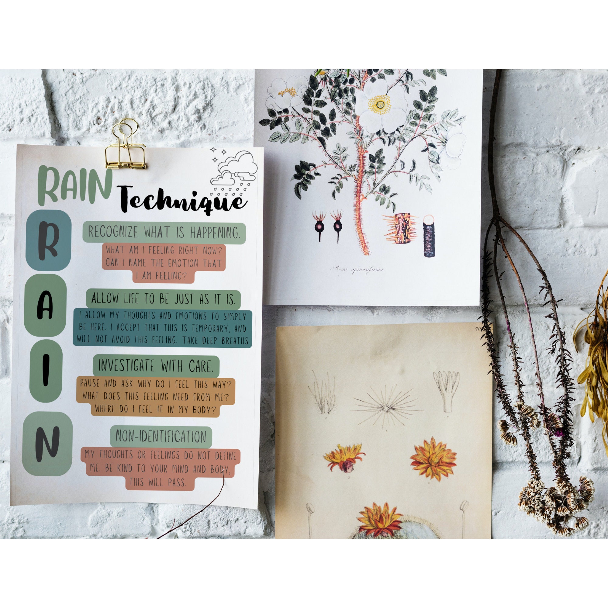 Rain Technique Poster Emotional Regulation School Counselor Therapy ...